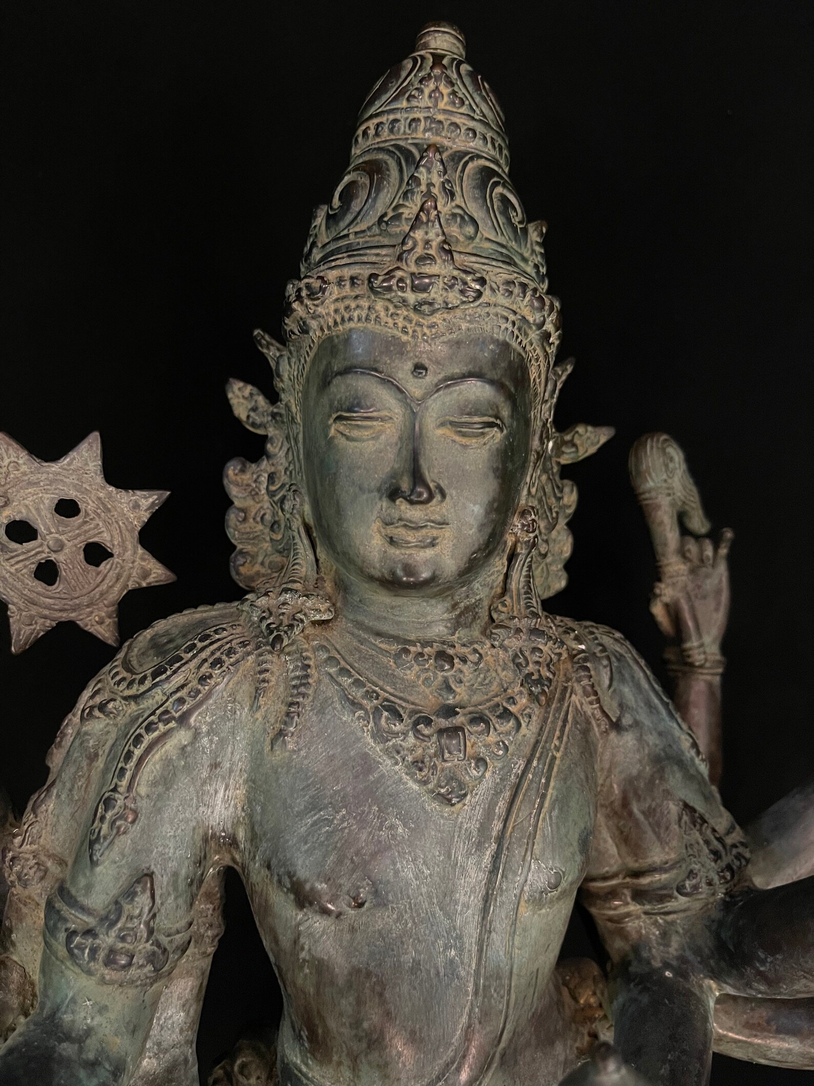 Vintage Bronze Vishnu, Dancing Vishnu Sculpture, Hindu God Statue, 8 ...