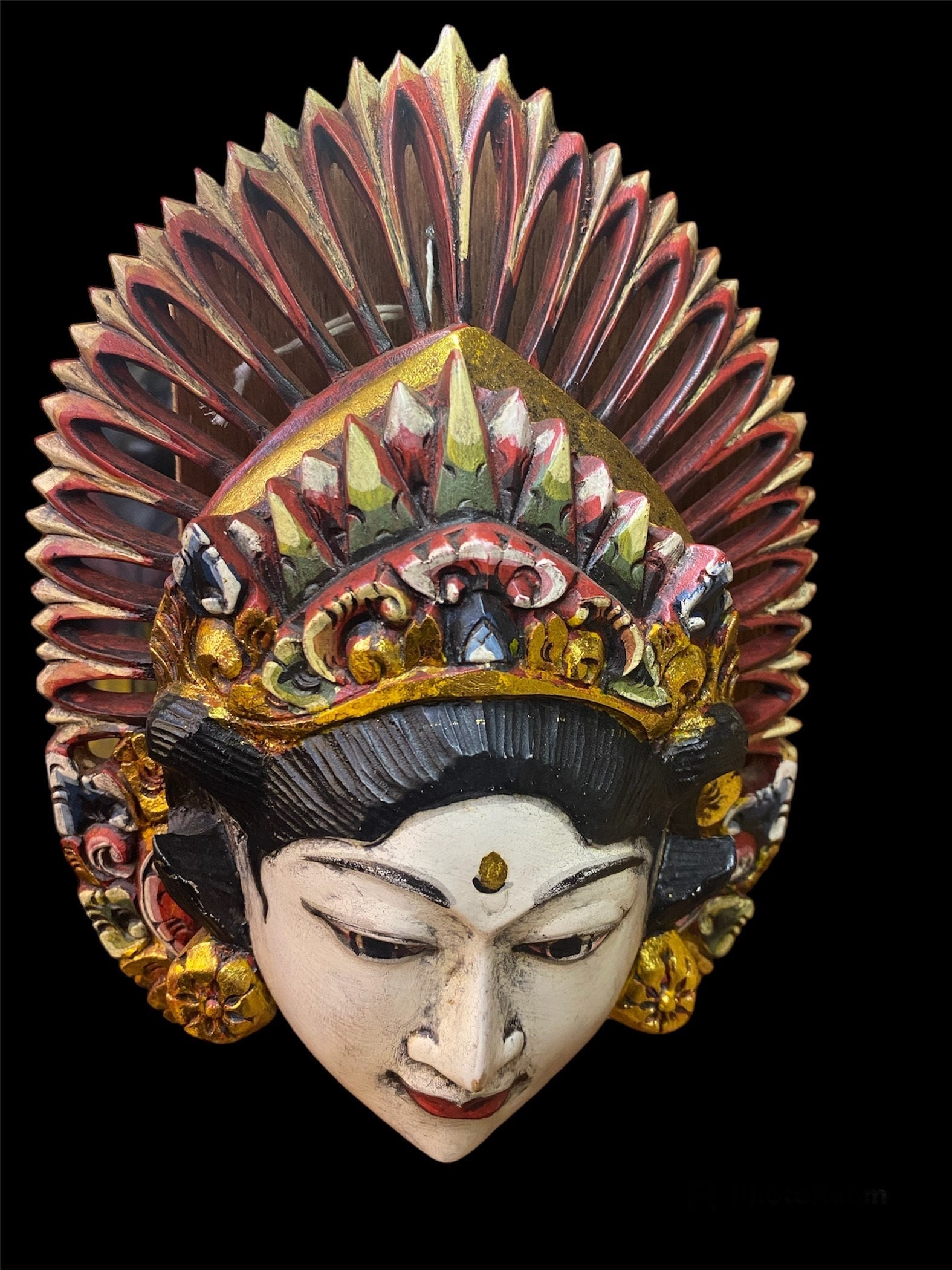 20CM Balinese Women Mask Antique Wall Mask Vintage Mask Hand Painted ...