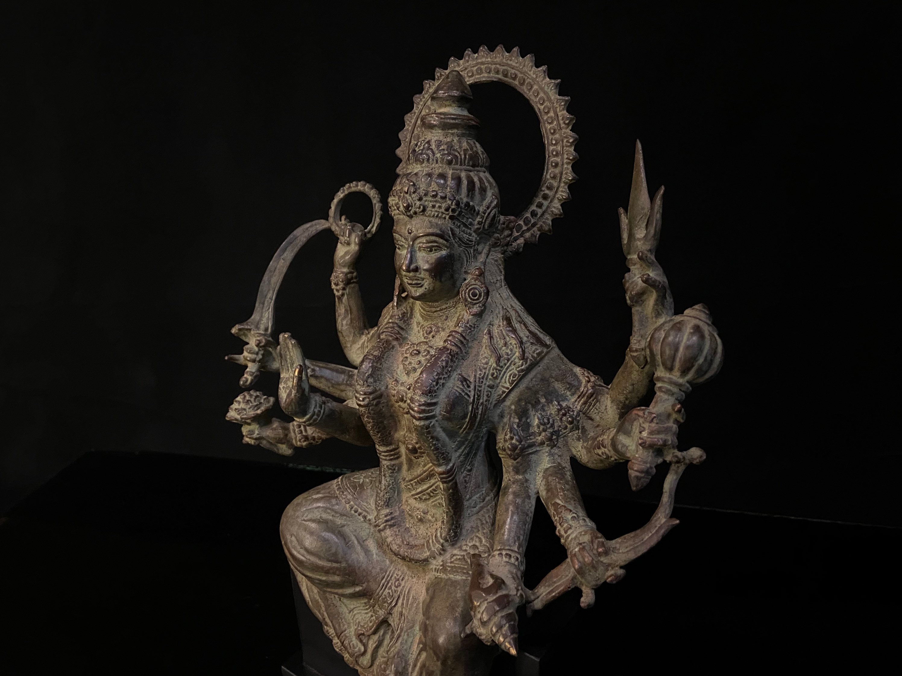 Durga Bronze Statue 33CM, Mahakali Statue, Hindu God, Antique Mahakali ...