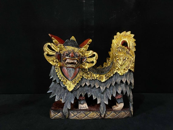 18CM Balinese Barong Ket Wood Statue Mini Barong Sculpture - Etsy