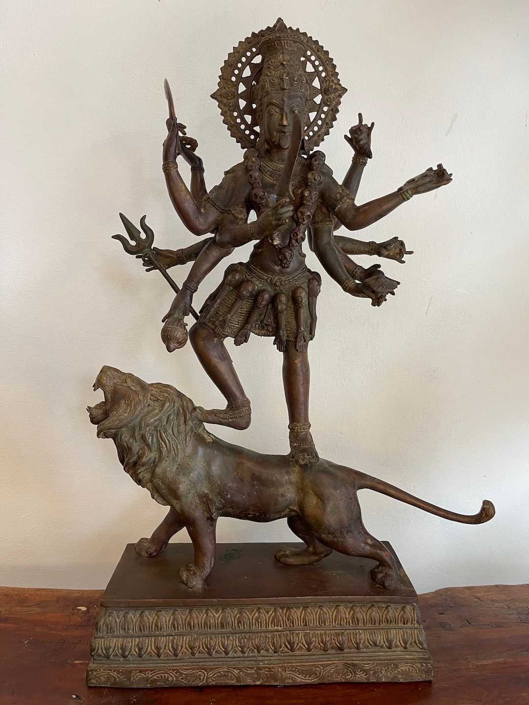 Mahakali Bronze Sculpture 73CM, Hindu Goddess Statue, Kali Statue, Devi ...