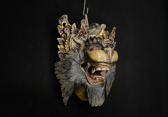 Hanuman Wooden Mask Monkey God Figurines Balinese Barong | Etsy