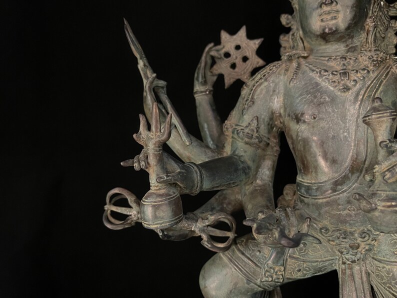 Vintage Bronze Vishnu Dancing Vishnu Sculpture Hindu God - Etsy