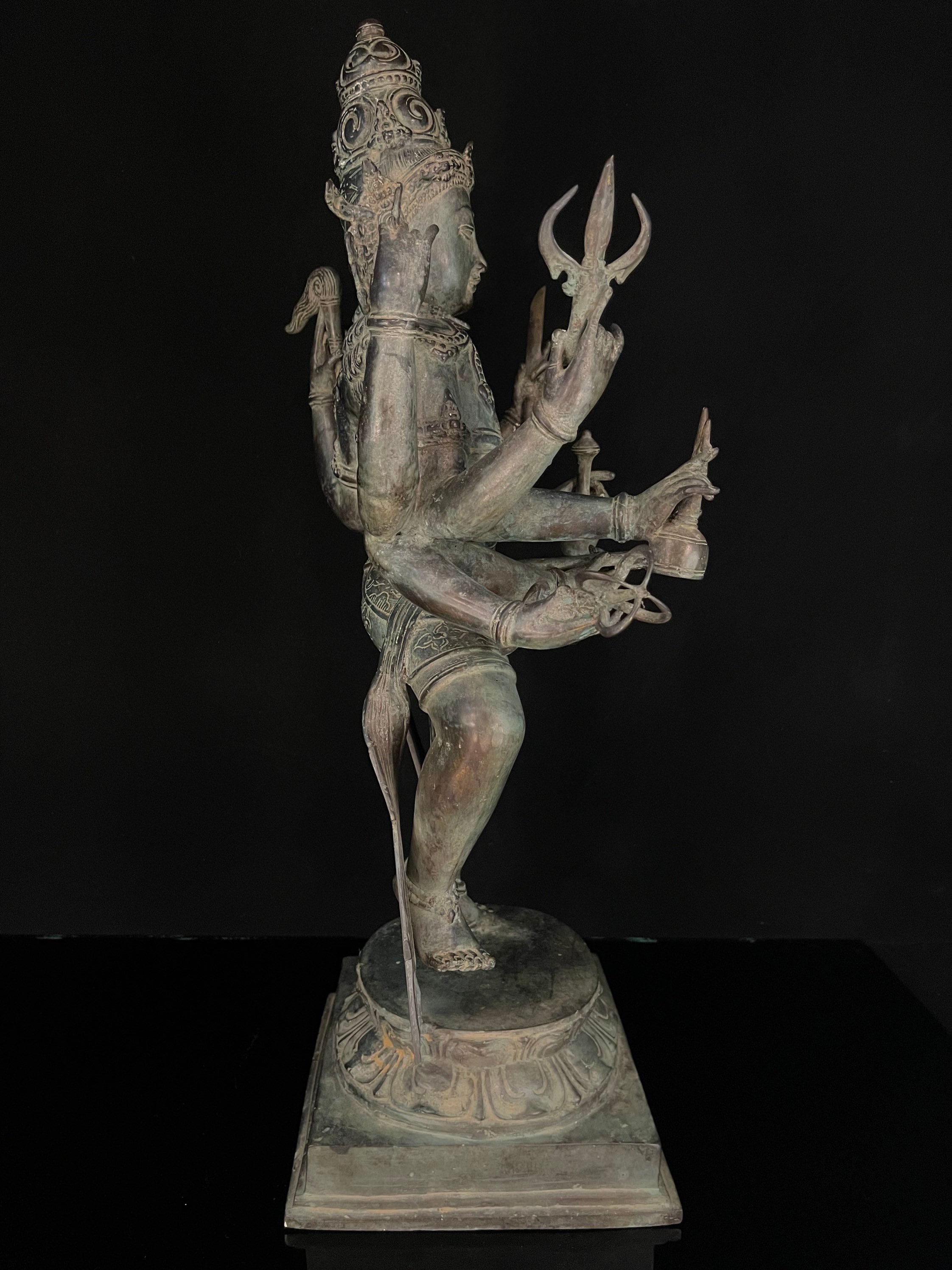 Vintage Bronze Vishnu, Dancing Vishnu Sculpture, Hindu God Statue, 8 ...