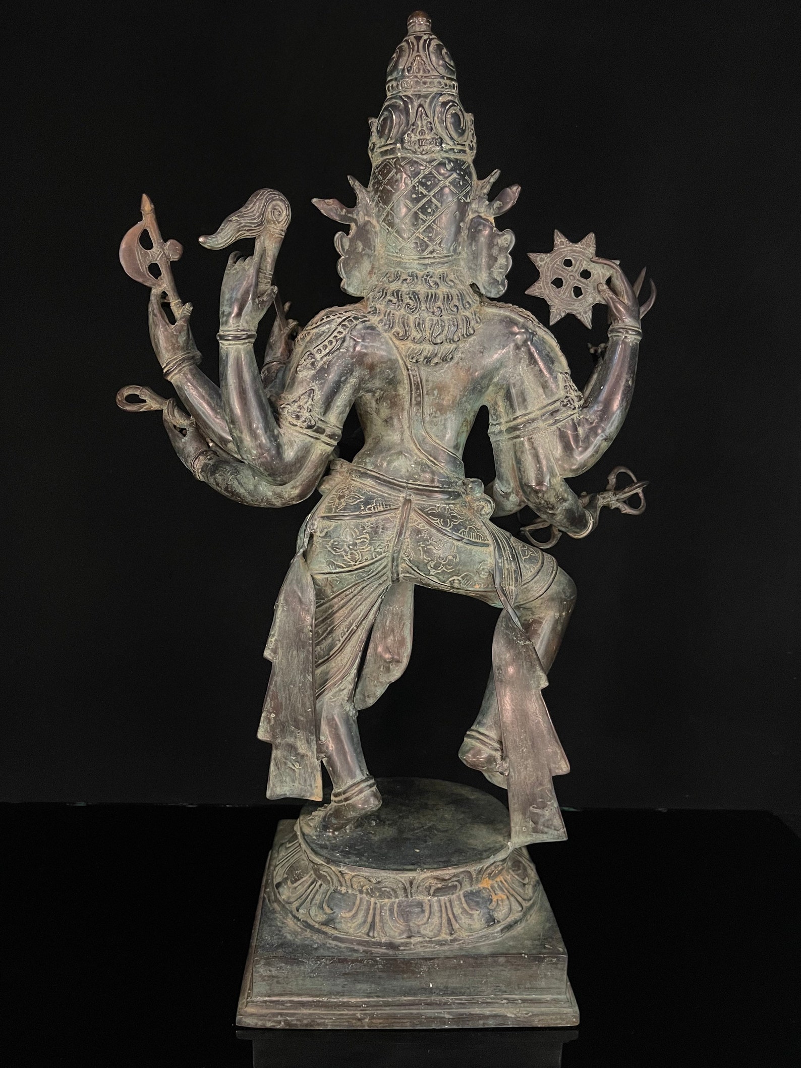 Vintage Bronze Vishnu, Dancing Vishnu Sculpture, Hindu God Statue, 8 ...