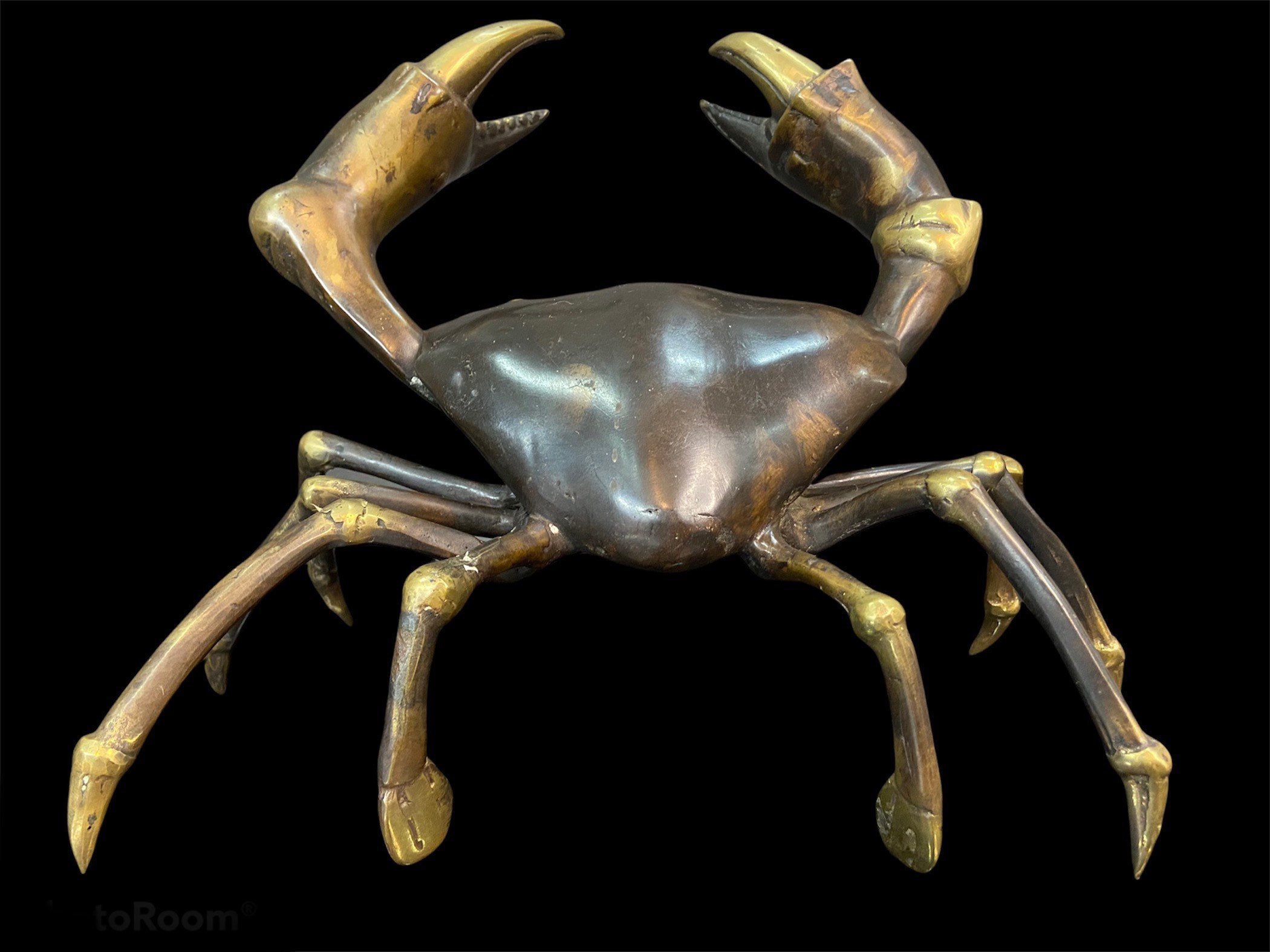Bronze Crab Sculpture, 9.2" Crab Statue, Bronze Crab Figurines, Crab ...