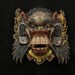 23CM Balinese Celuluk Wood Mask, Calonarang Wood Mask, Vintage Hand ...