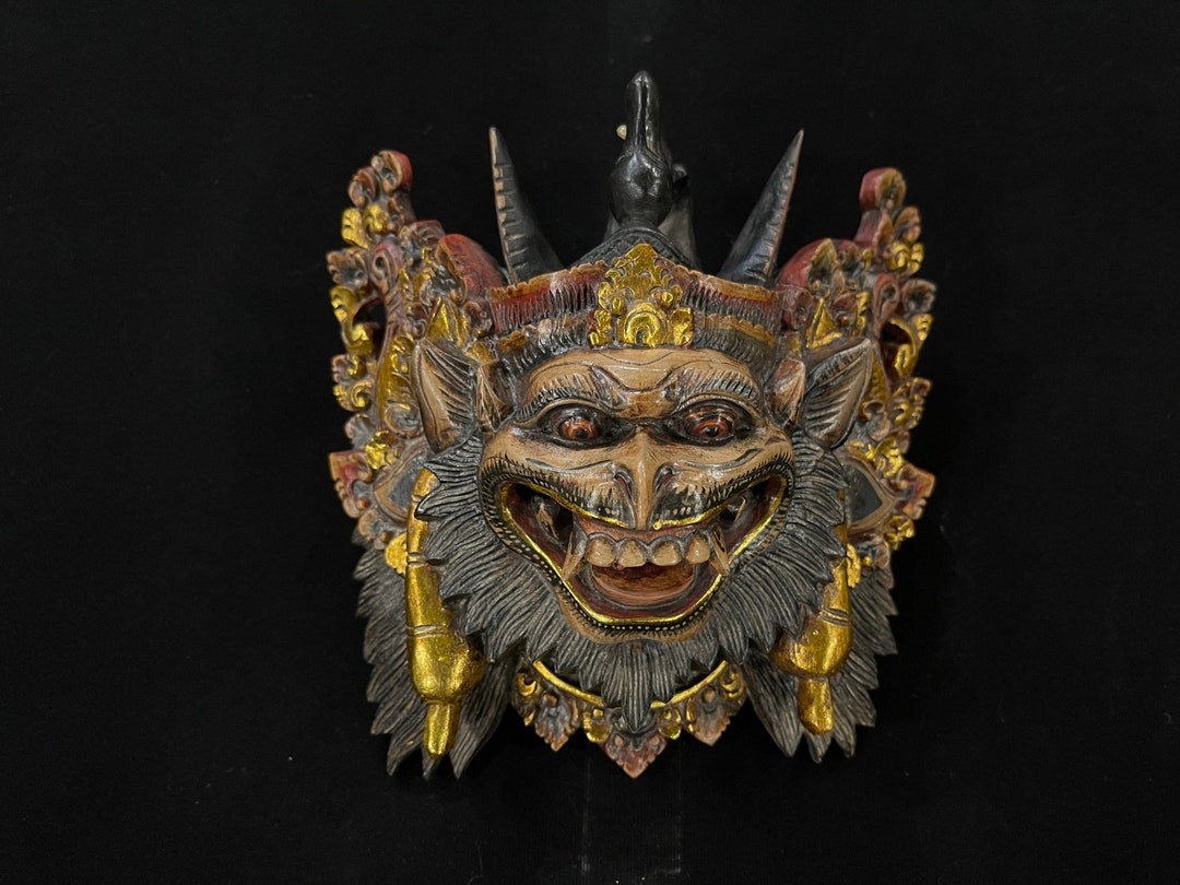19CM Balinese Hanuman Wooden Mask, Bali Barong Mask, Monkey King Wood ...