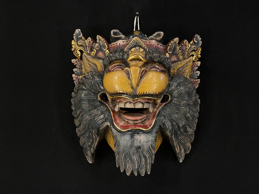 Hanuman Wooden Mask | Monkey God Figurines | Balinese Barong Wood Mask ...