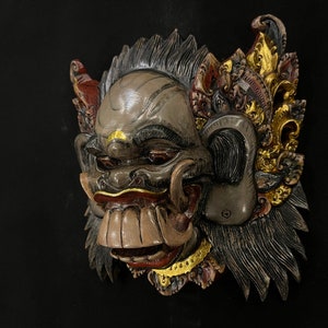 23CM Balinese Celuluk Wood Mask, Calonarang Wood Mask, Vintage Hand ...