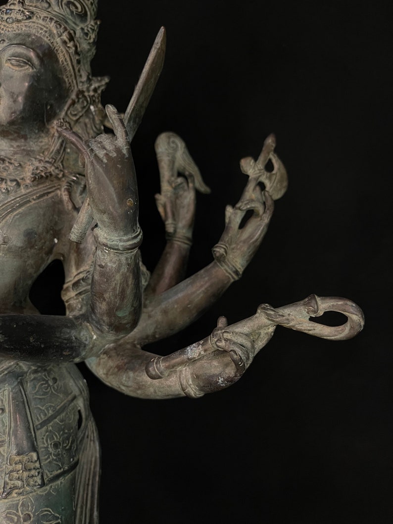 Vintage Bronze Vishnu Dancing Vishnu Sculpture Hindu God - Etsy