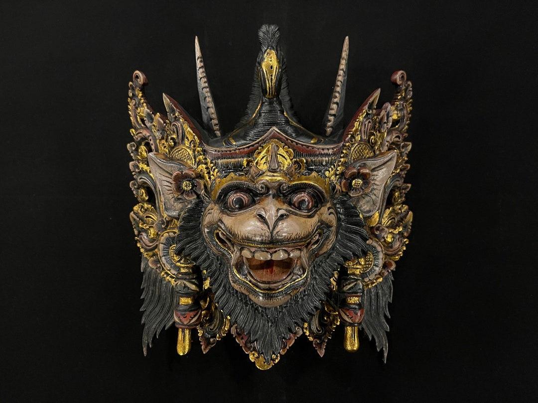 30CM Huge Balinese Mythic Monkey Mask | Monkey King Subali Wooden Mask ...