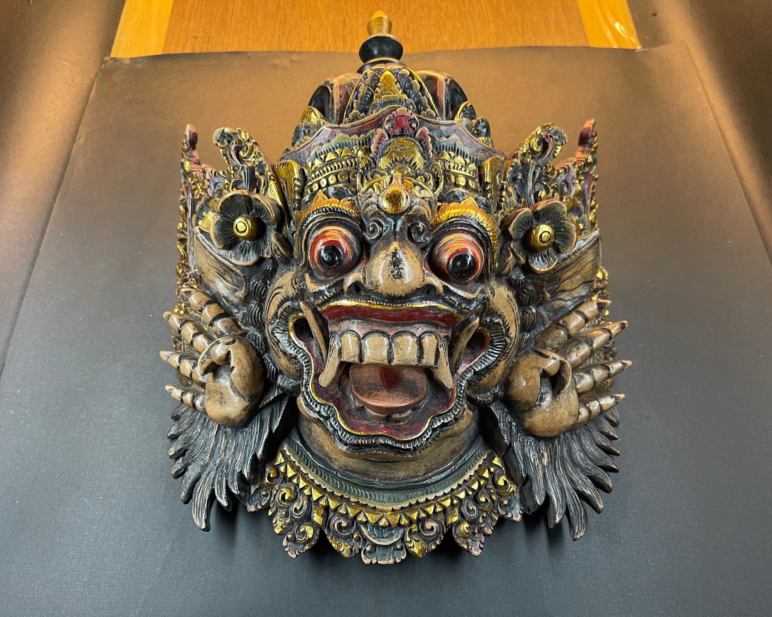 37CM Balinese Bhoma Wooden Mask, Bali Barong Wood Mask, Hancrafted Wood ...