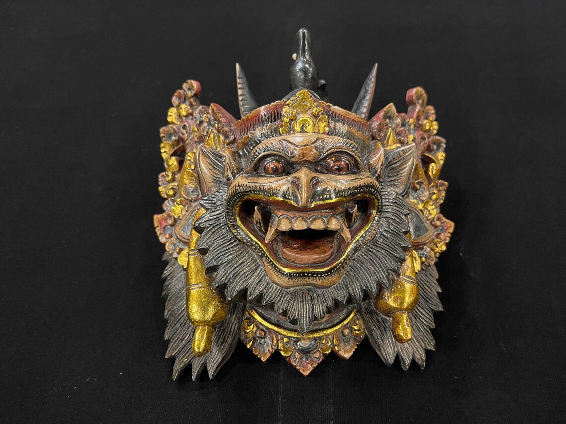 19CM Balinese Hanuman Wooden Mask, Bali Barong Mask, Monkey King Wood ...
