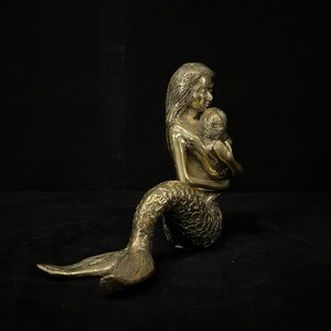 Motherhood Mermaid Carrying Her Baby Bronze Sculpture, Mermaid and ...