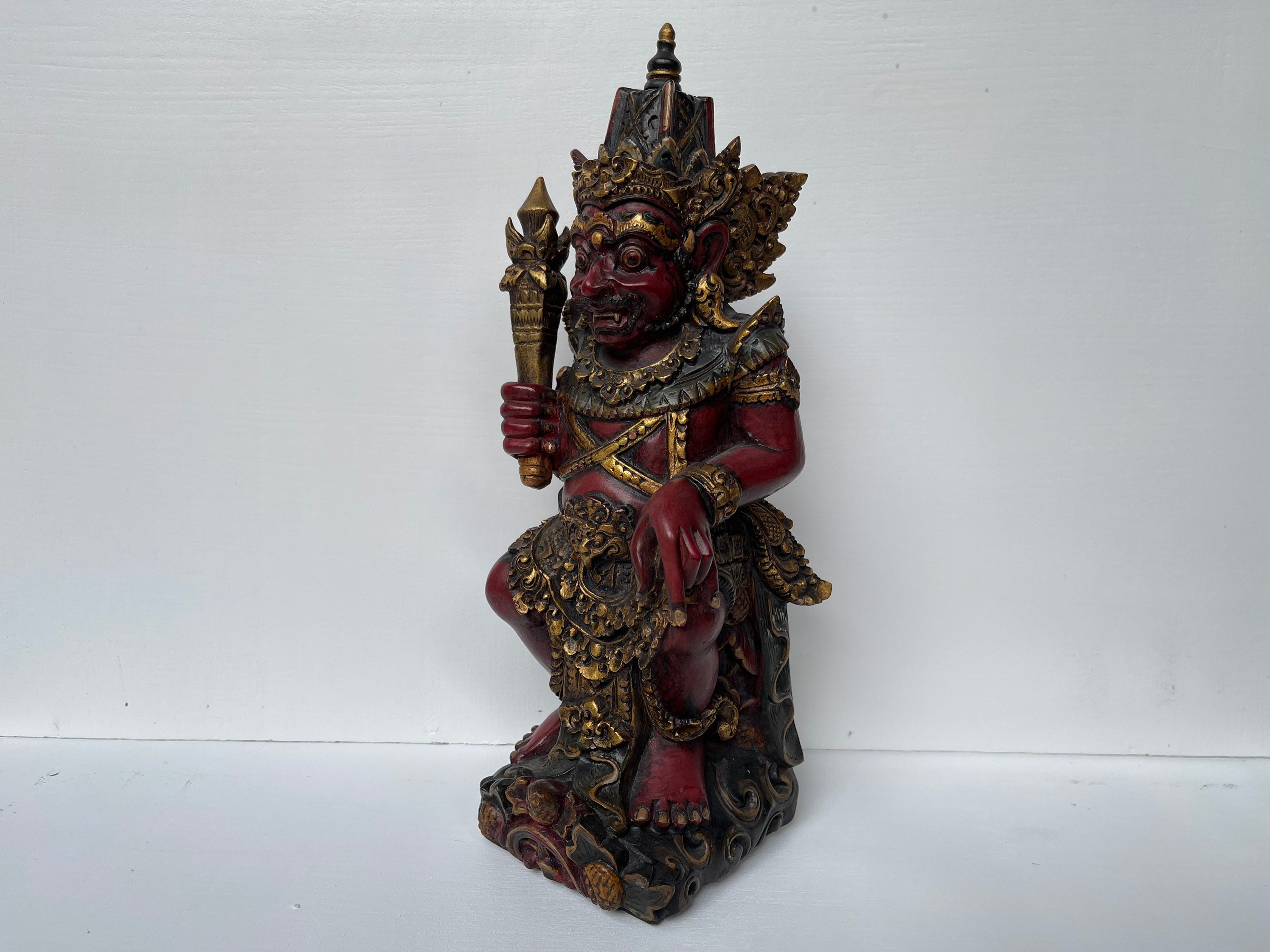 Rahwana Wooden Sculpture, Ravana Ramayana Figurines, Bali Hand Carving ...
