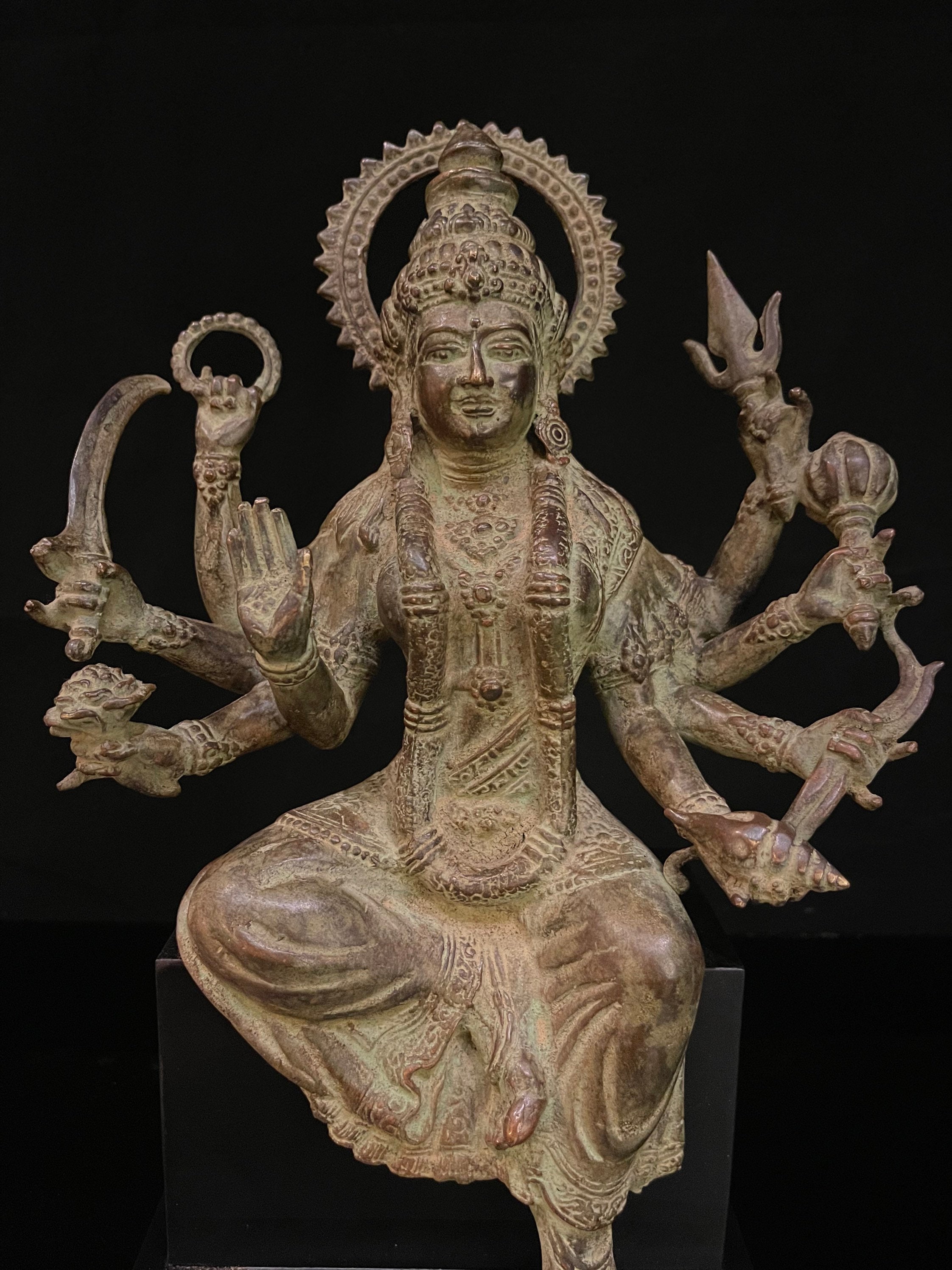 Durga Bronze Statue 33CM, Mahakali Statue, Hindu God, Antique Mahakali ...