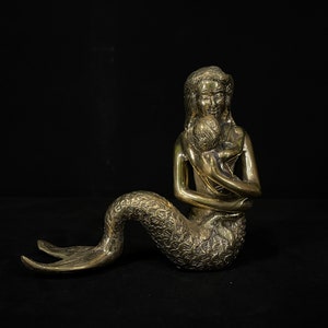Motherhood Mermaid Carrying Her Baby Bronze Sculpture, Mermaid and ...