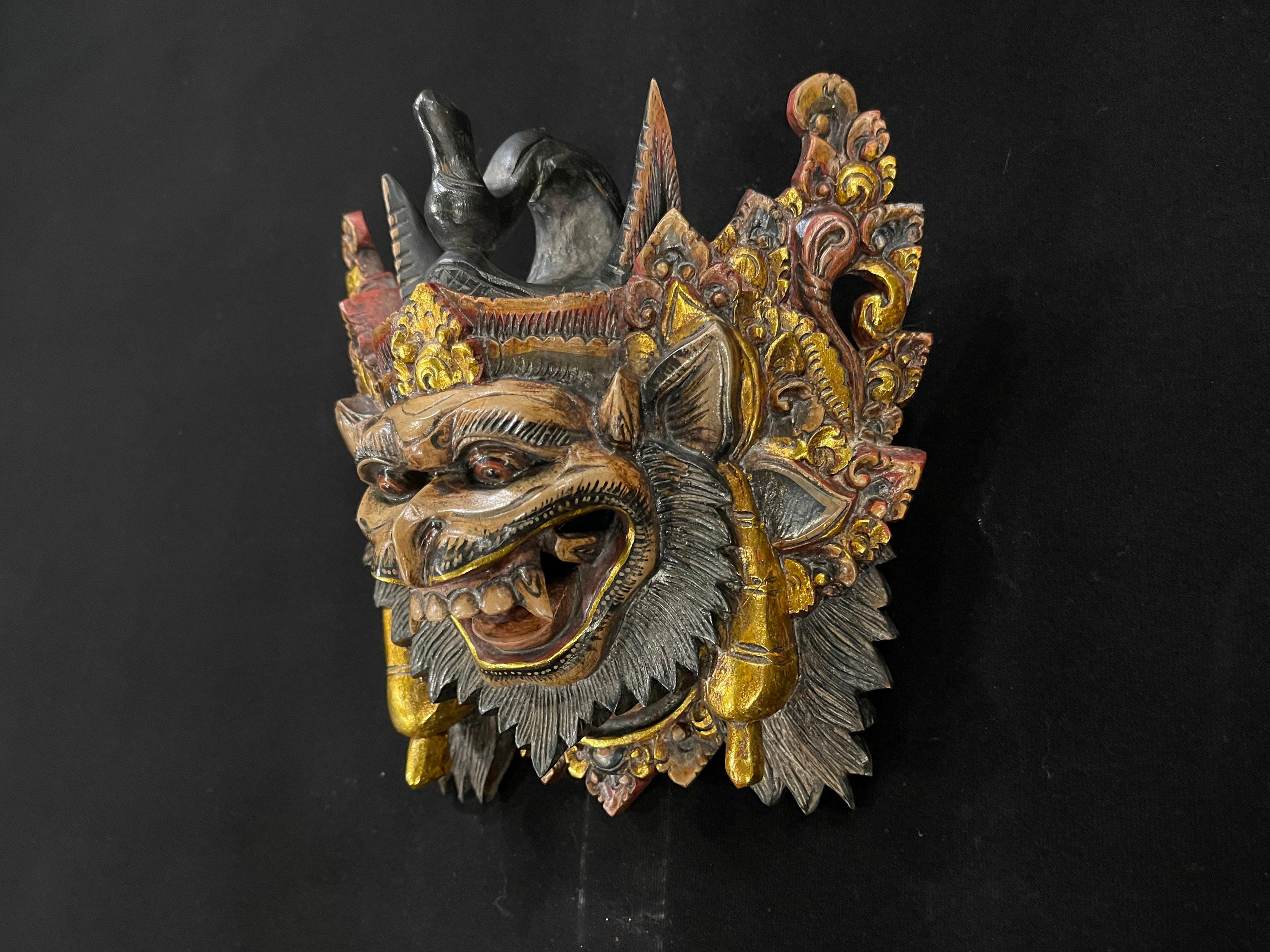 19CM Balinese Hanuman Wooden Mask, Bali Barong Mask, Monkey King Wood ...