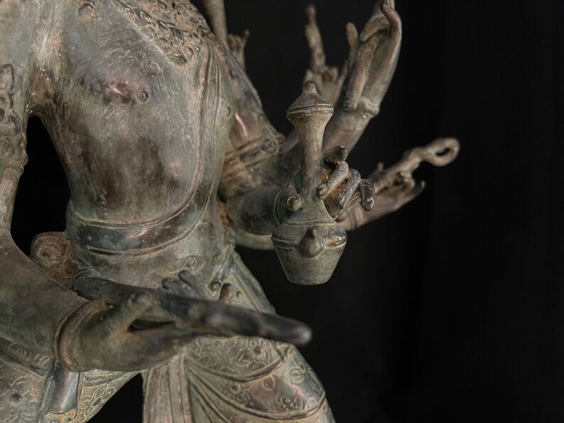 Vintage Bronze Vishnu, Dancing Vishnu Sculpture, Hindu God Statue, 8 ...