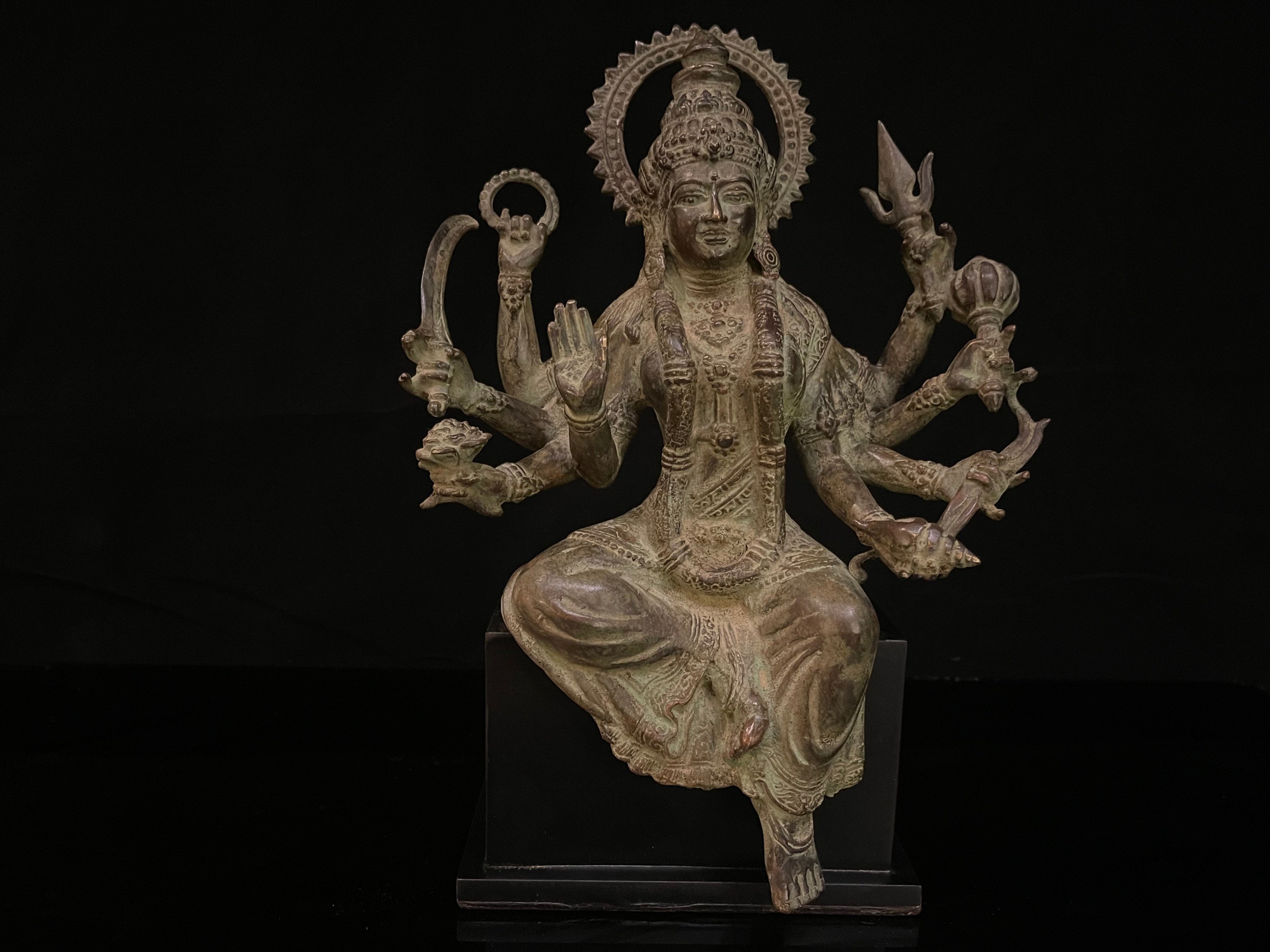 Durga Bronze Statue 33CM, Mahakali Statue, Hindu God, Antique Mahakali ...