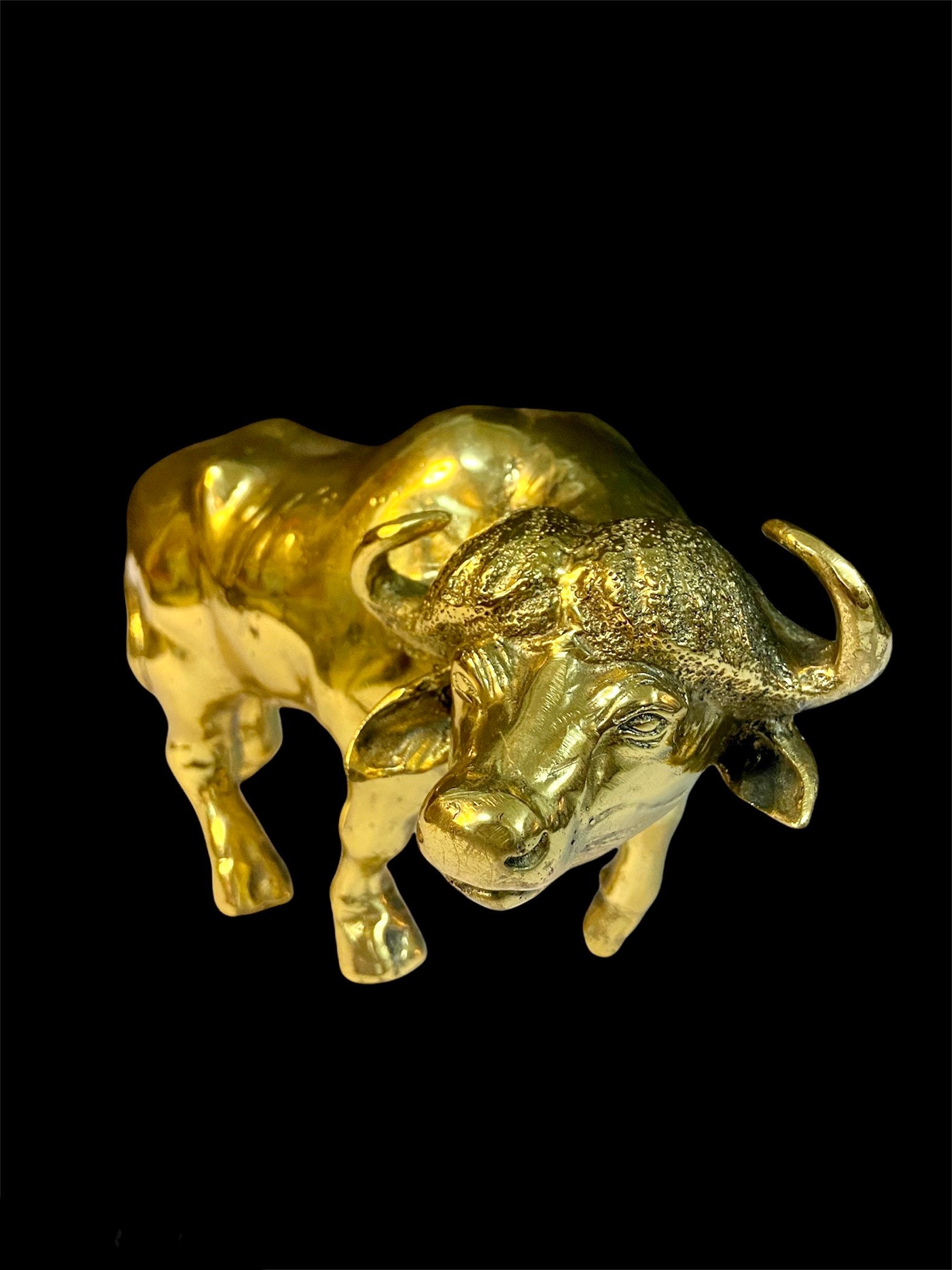 Bison Sculpture Brass Buffalo Statue Bull Animal Sculpture - Etsy