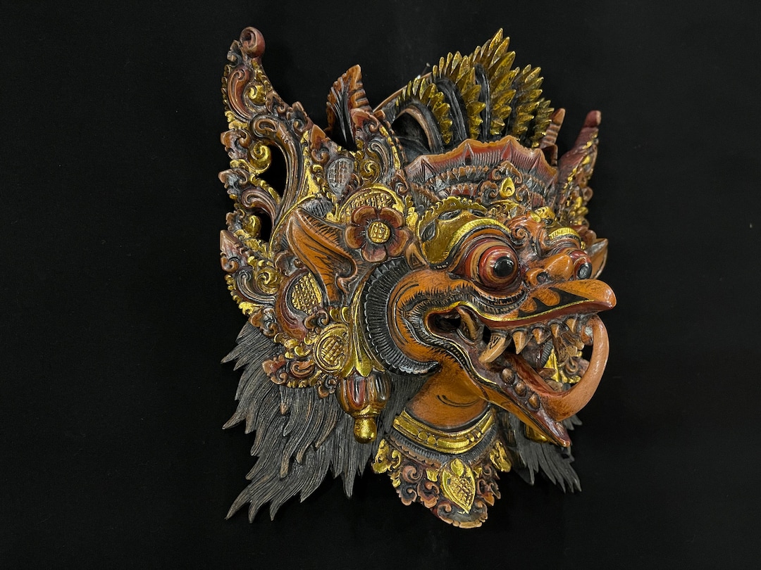 33CM Garuda Wooden Mask | Eagle Figurines | Balinese Paksi Wooden Mask ...