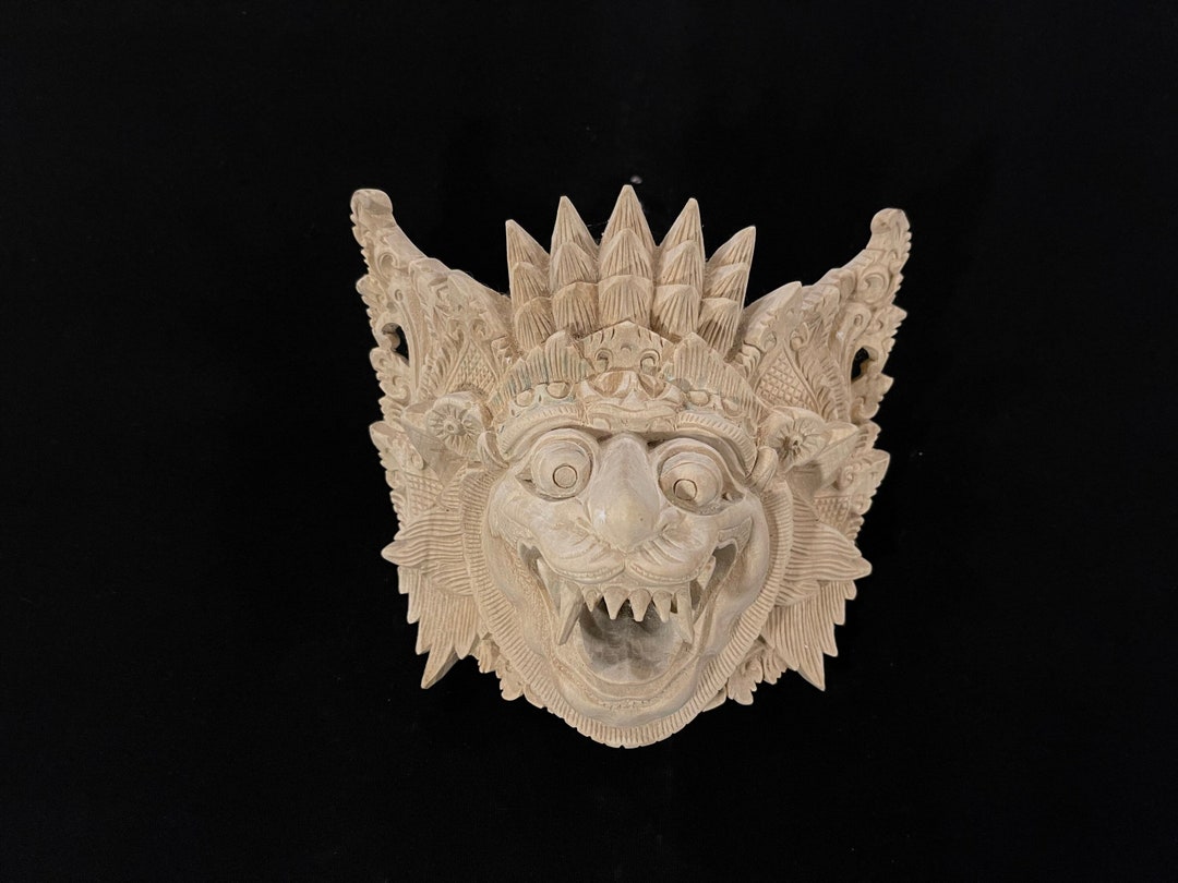 18CM Narasimha Wooden Mask Balinese Barong Wood Mask Lion Mask ...