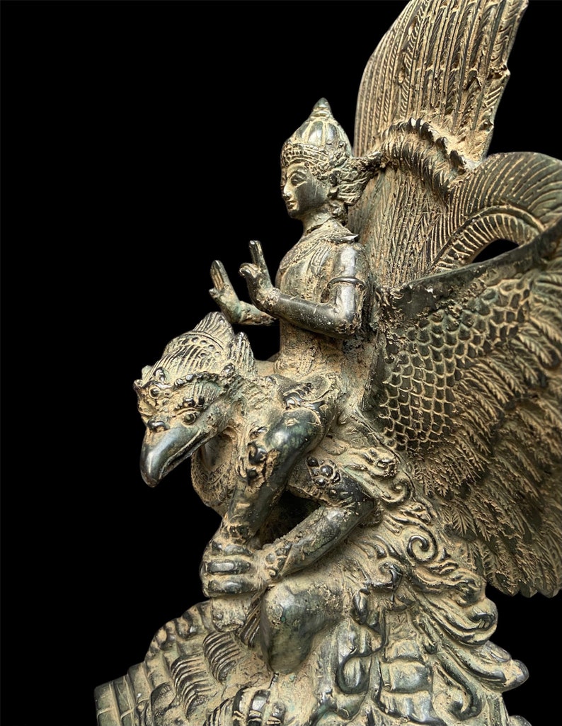 Vishnu Garuda, Bronze Statue 35.5CM, Vishnu Figurine, Vishnu Sculpture ...