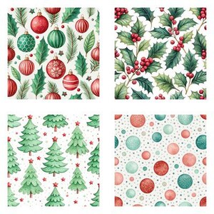 Christmas Digital Paper, Holiday, Festive, Jolly, Santa Claus, Winter ...