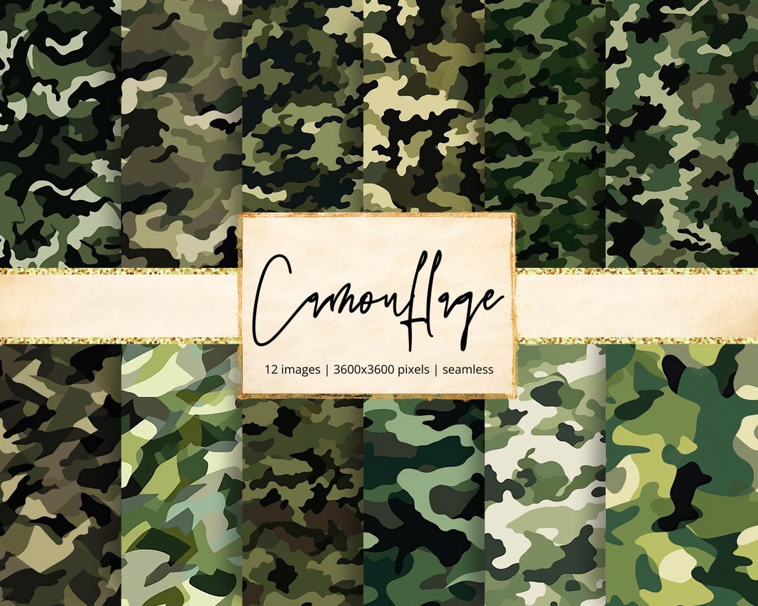 Camo Digital Paper, Camouflage, Army, Military, Tactical, Jungle ...