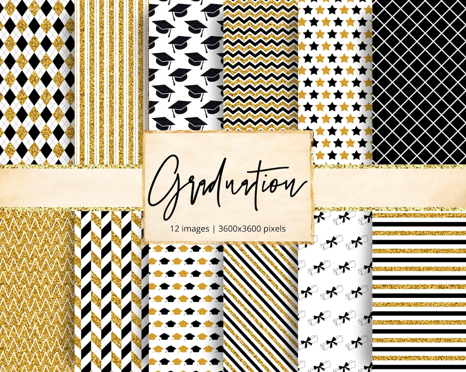 Graduation Digital Paper, Diploma, Cap and Gown, Ceremony, Degree ...