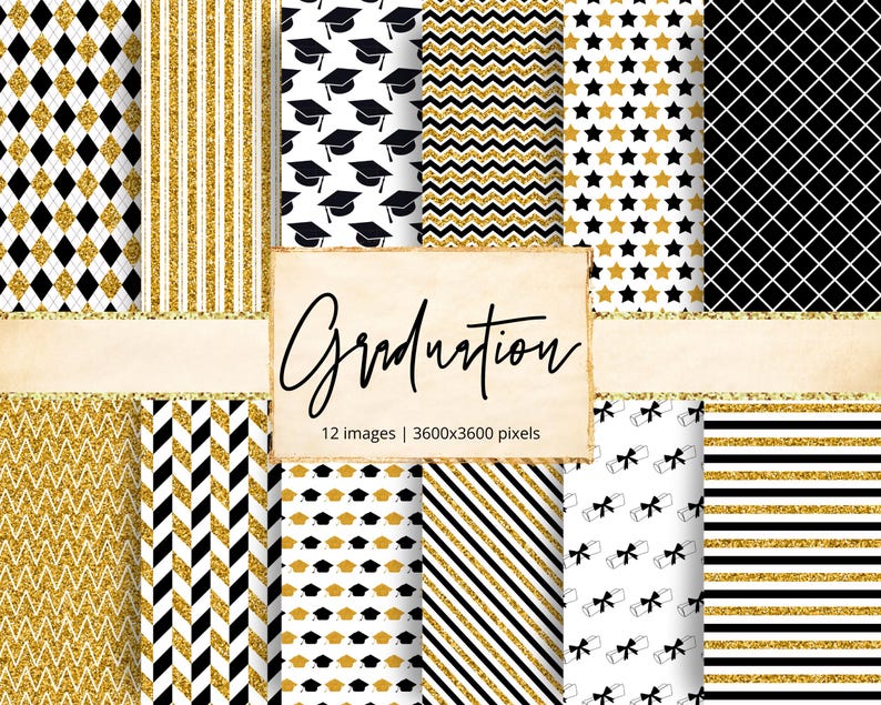 Graduation Digital Paper, Diploma, Cap and Gown, Ceremony, Degree ...