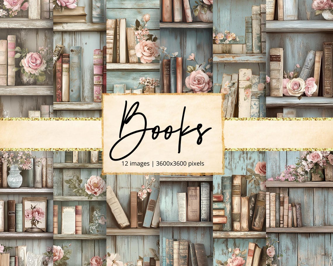 Books Digital Paper, Library Junk, Vintage Book, Bookshelf, Reading ...