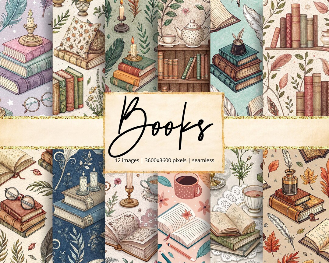 Coffee Books Digital Paper, Library, Reading, Bookworm, Literature ...