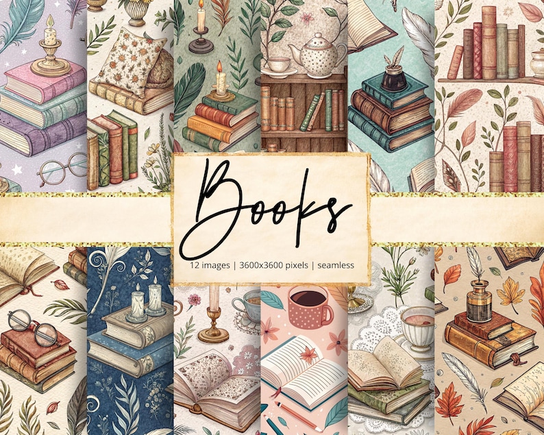 Coffee Books Digital Paper, Library, Reading, Bookworm, Literature ...
