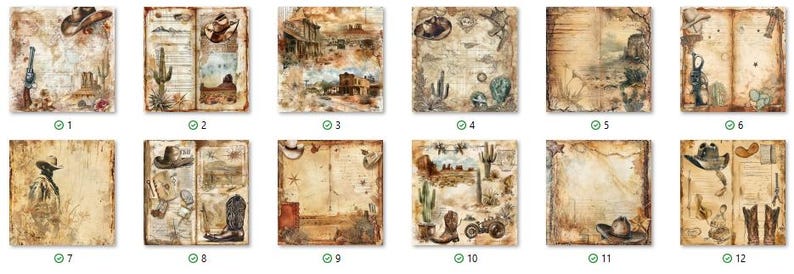 Western Cowboy Junk Digital Paper, Wild West, Vintage Cowboy, Ranch ...