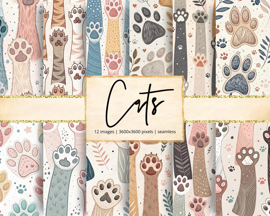 Cat Digital Paper, Kitten, Meow, Pet, Feline, Cats, Cute, Animals ...