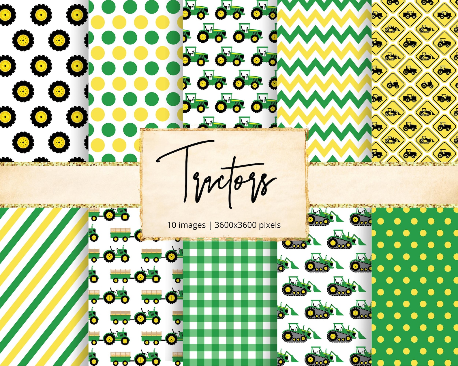 Tractors Digital Paper, Farm, Mower, Wheels, Agriculture, Green Tractor ...