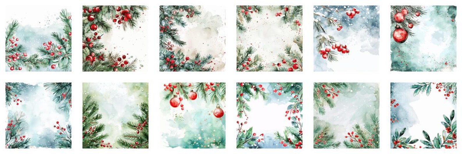 Christmas Border Digital Paper, Holiday, Festive, Jolly, Santa Claus ...