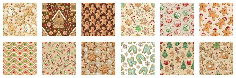 Christmas Digital Paper, Gingerbread, House, Brown, Holiday, Festive ...