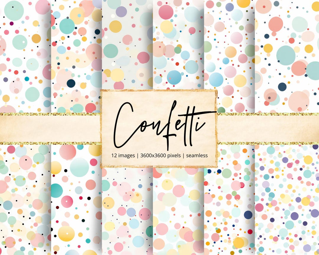 Confetti Digital Paper, Party, Celebration, Colorful, Festive, Decor ...
