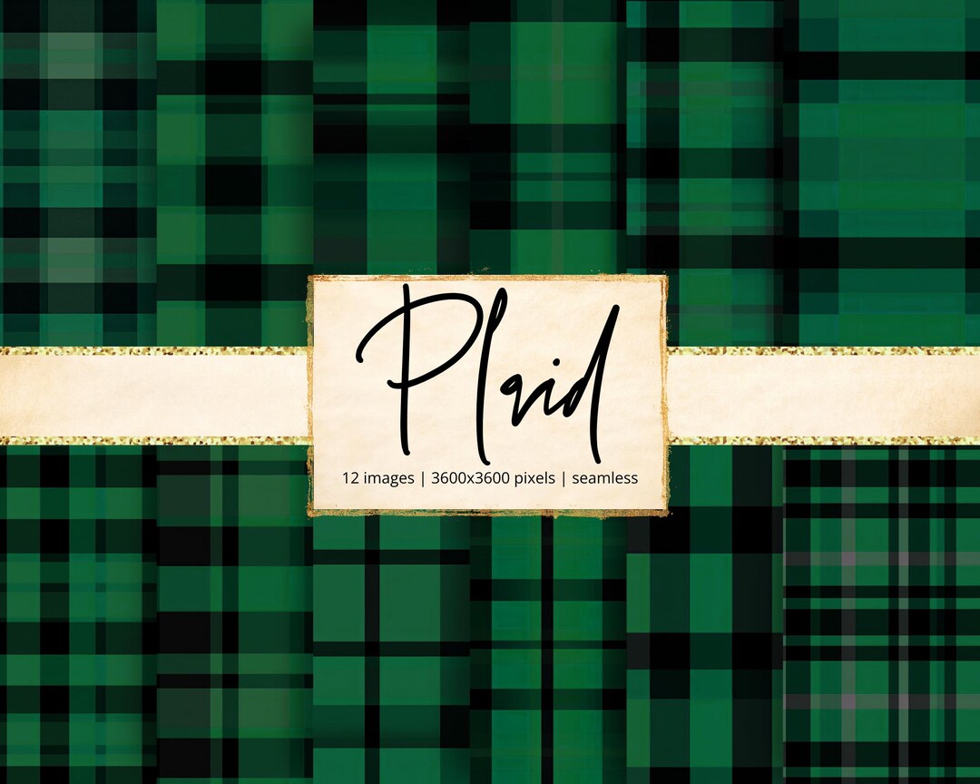 Green Plaid Digital Paper, Tartan, Checkered, Buffalo Check, Gingham ...