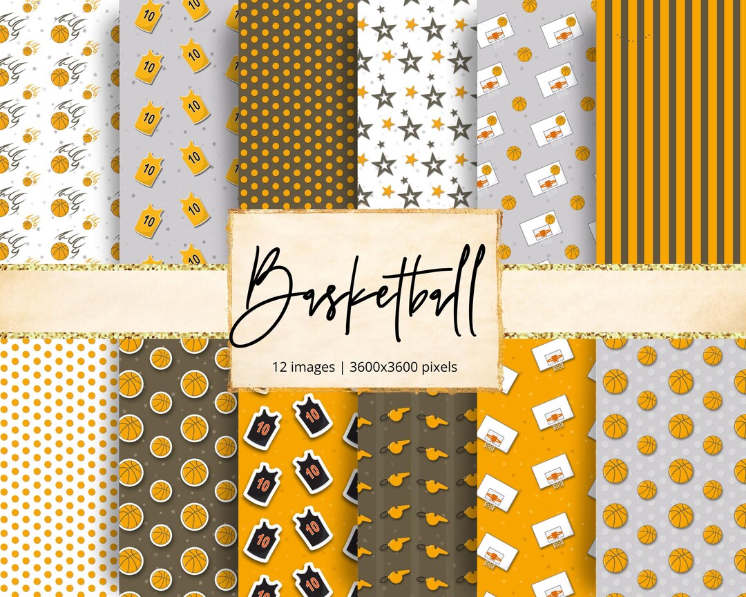 Basketball Digital Paper, Sports, Basket, Ball, Hoops, Court, Coach ...