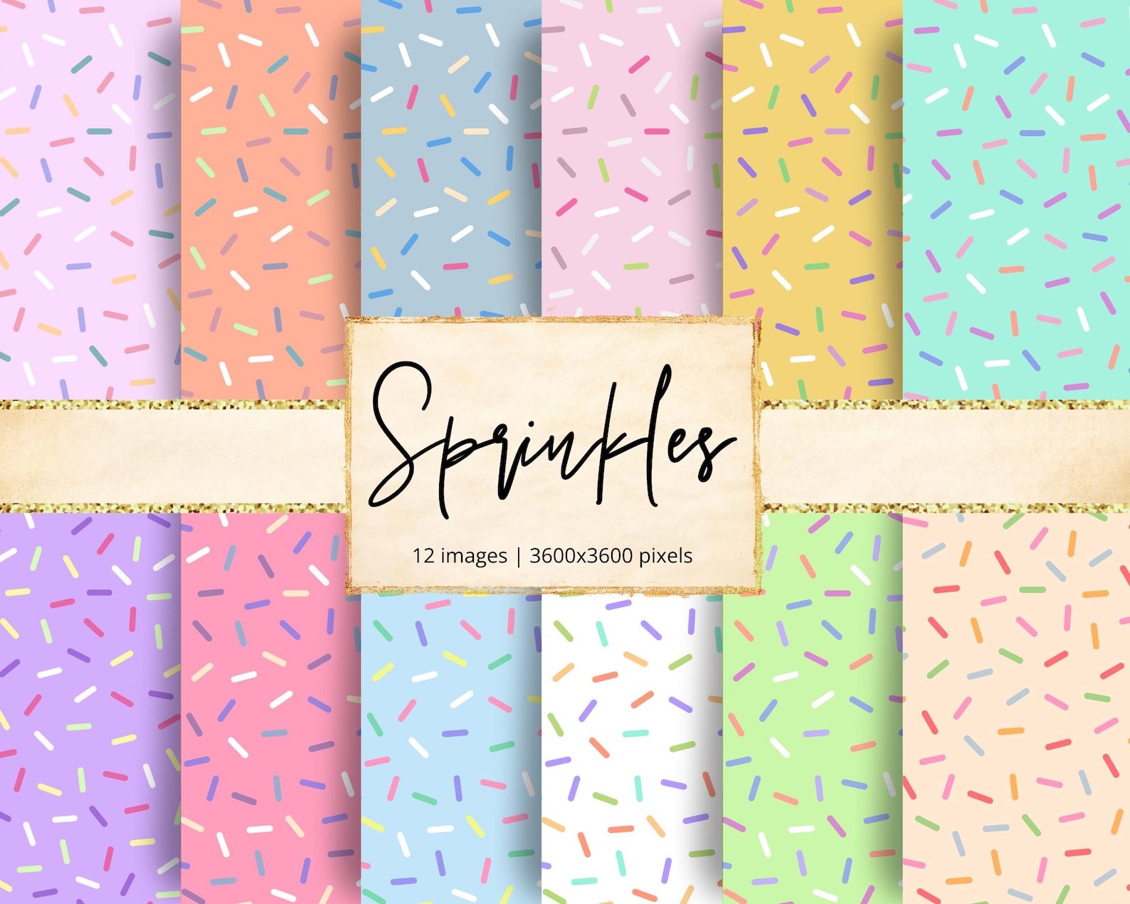 Sprinkles Digital Paper, Toppings, Confetti, Sweet, Candy, Cake, Ice ...