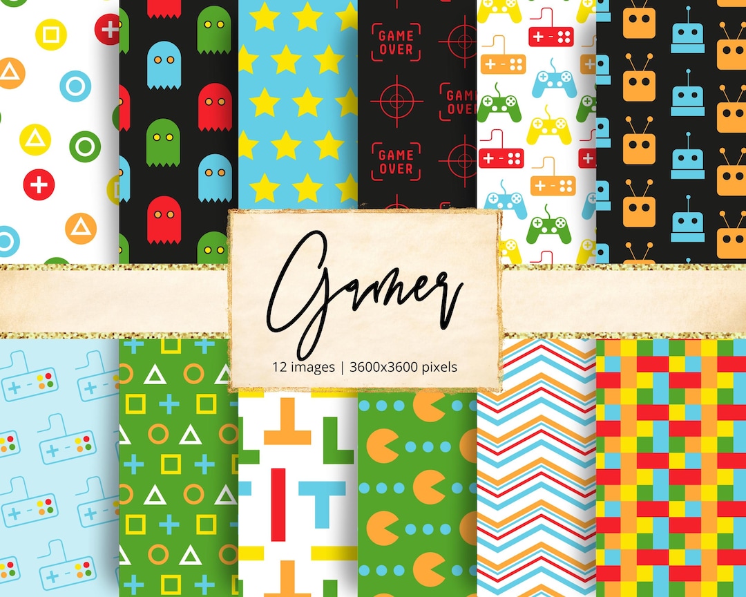 Gamer Digital Paper, Controller, Console, Video Games, Gaming, Level Up ...