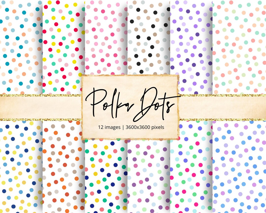 Polka Dot Digital Paper, Dots, Circle, Pattern, 50s, Spotty, Retro ...