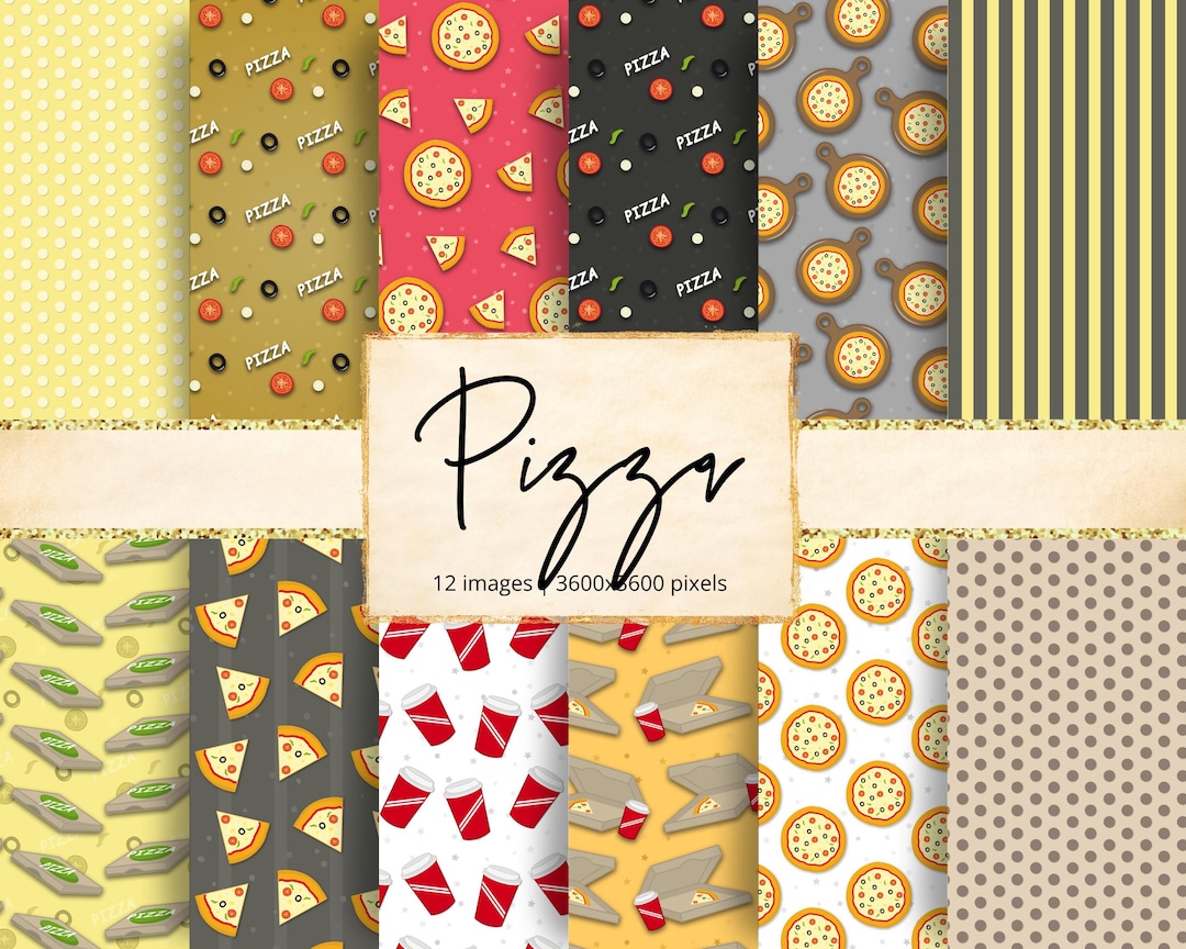 Pizza Digital Paper, Cheese, Pepperoni, Mozzarella, Tomato, Italian ...