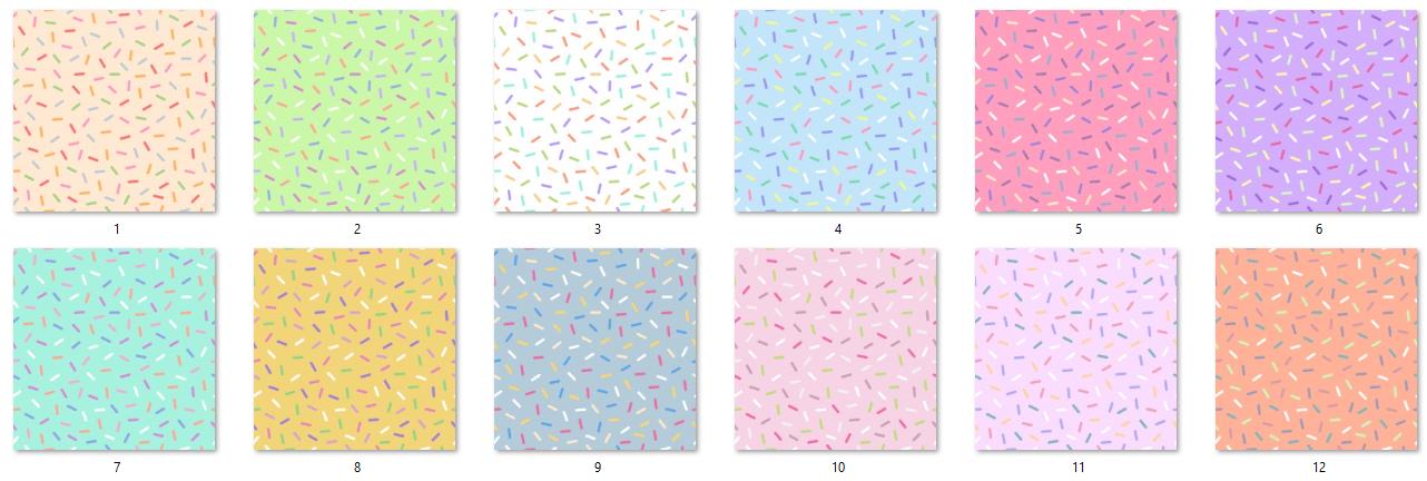 Sprinkles Digital Paper, Toppings, Confetti, Sweet, Candy, Cake, Ice ...