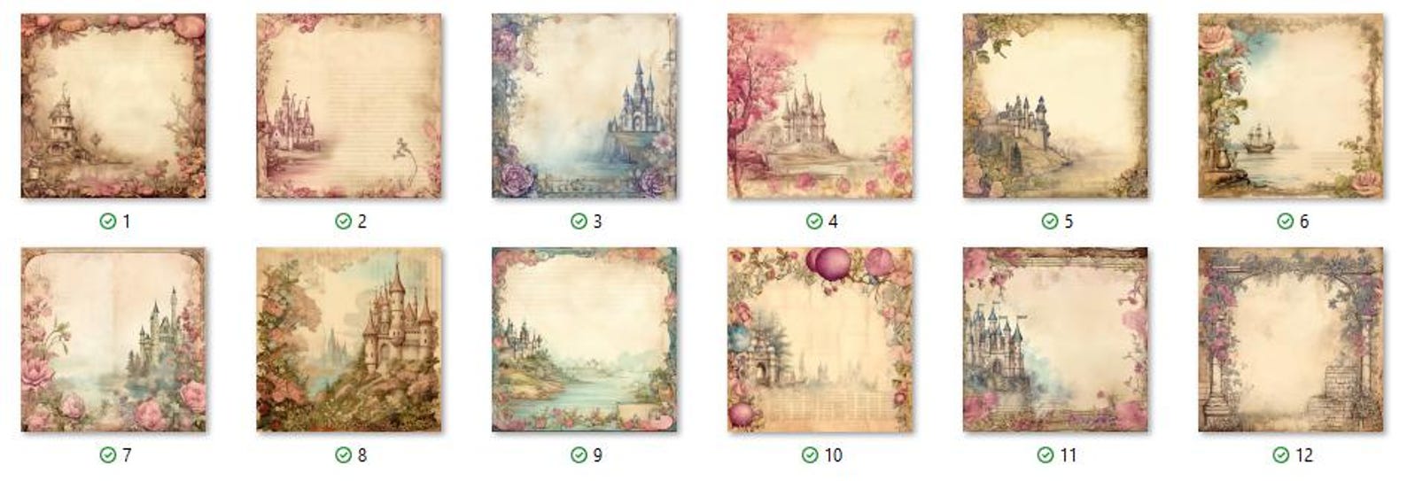 Fairytale Junk Digital Paper, Magic, Princess, Castles, Fairy Kingdom ...